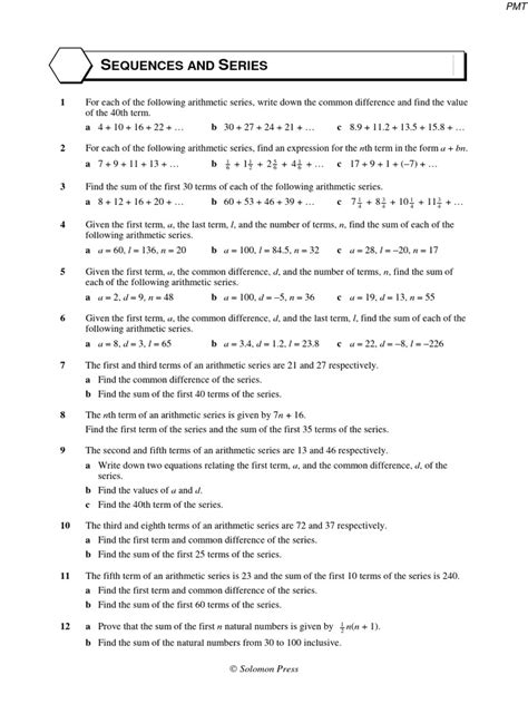 04a arithmetic series pdf summation mathematics