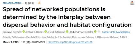 Pnas速递：种群网络化扩散由扩散行为和生境结构相互作用决定 集智俱乐部