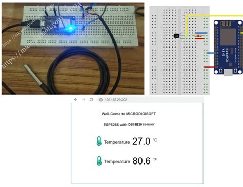 Microdigisoft Services On Linkedin Esp8266 Ds18b20 Temperature Sensor