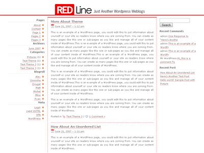 Red Line EBlog Templates