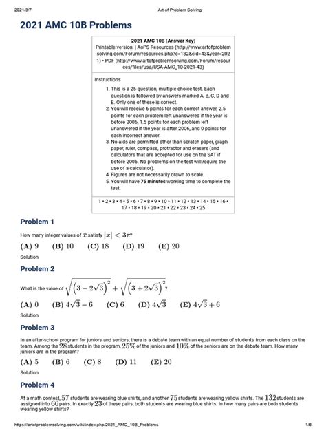 2021 Amc 10b Problems Pdf Numbers Circle 2021 Amc 10b Problems Pdf Numbers Circle