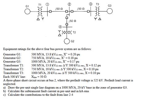 Solved Equipment Ratings For The Above Four Bus Power Sy