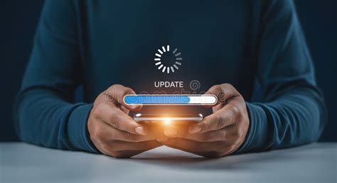 Mobile Phone Software Update Installing Progress Bar On The Screen Technology Concept Process