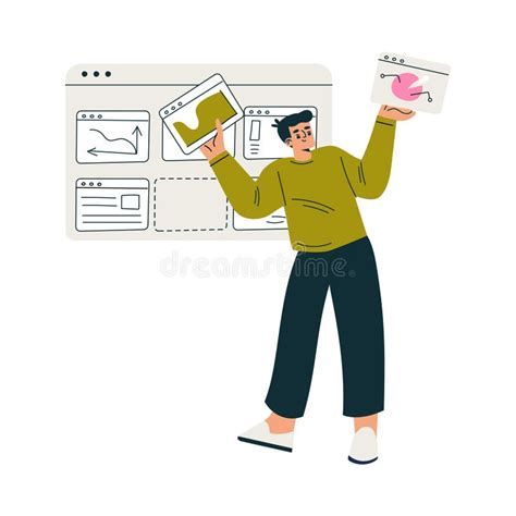 Productive Workflow With Man With Window Screen Managing Task Vector