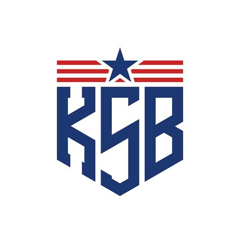 Premium Vector Patriotic Ksb Logo With Star And American Flag Straps