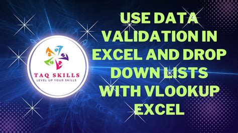 How To Use Data Validation In Excel And Drop Down Lists With Vlookup Excel Youtube