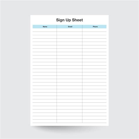 Sign Up Sheet Sign Up Form Sign Up Template Sign Up Sheet Sign Up List