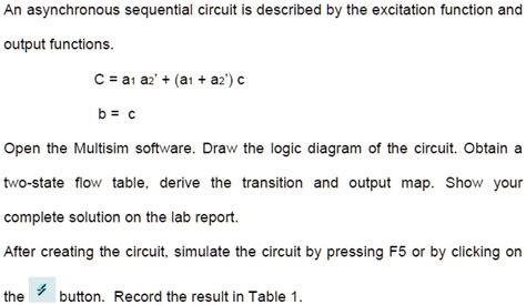 Solved An Asynchronous Sequential Circuit Is Described By The Excitation Function And Output