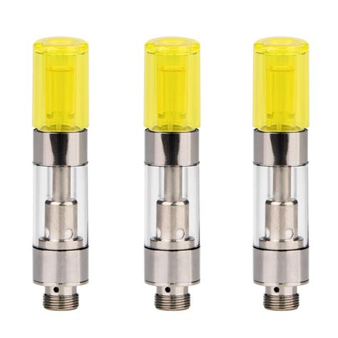 Buy Empty Vape Cartridges Ml With Round Clear Yellow Plastic Drip Tip