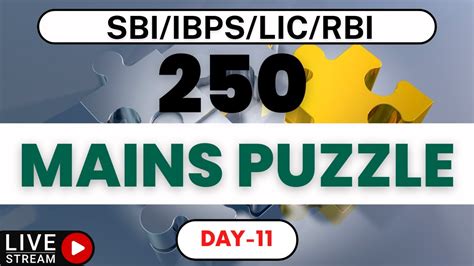 Mains Puzzlereasoning Set 11 Bank Examibps Po Youtube