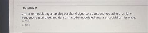 Question 21similar To Modulating An Analog Baseband