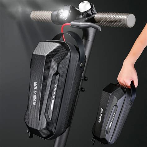 Wild Man 스쿠터 Eva 하드 쉘 프론트 백 접이식 전기 자전거 퀵 릴리스 행잉 백 크기 3l 블랙