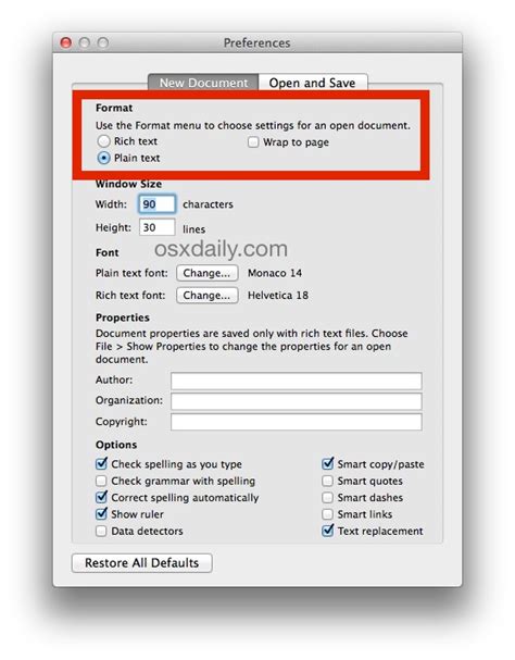 Make Textedit In Mac Os X Behave More Like Windows Notepad