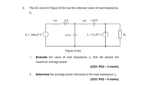 Solved QUESTION 1 25 MARKS A Based On The AC Circuit As Chegg Com