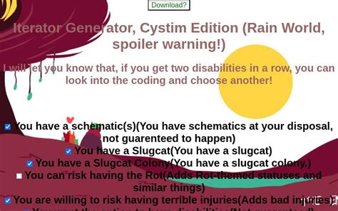 Iterator Generator Cystim Edition Rain World Spoiler Warning
