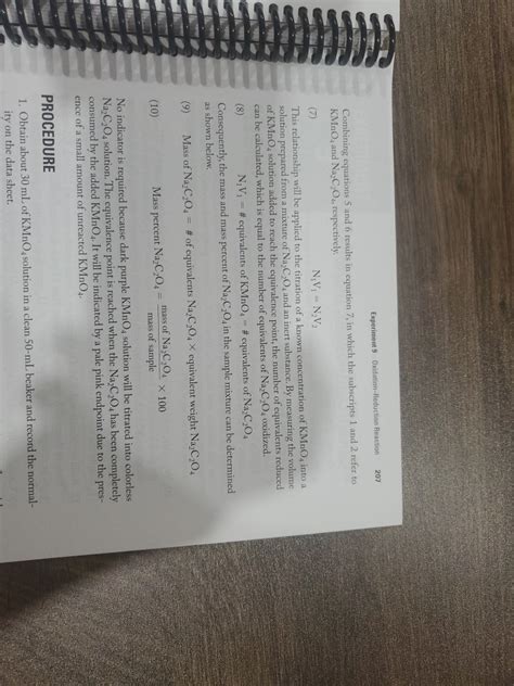 Solved Experiment Oxidation Reduction Reaction 9