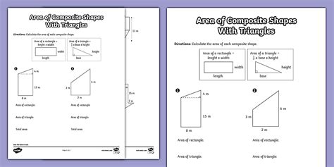 Sixth Grade Area Of Composite Shapes With Triangles Twinkl
