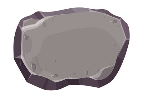 돌 메뉴 패널 흰색 배경에 고립 된 만화 스타일의 질감에 바위 프레임 빈 플레이트 인터페이스 템플릿 벡터 일러스트 레이 션 0명에 대한 스톡 벡터 아트 및 기타 이미지