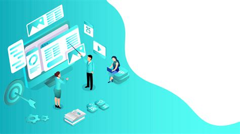 Isometric Illustration Of Miniature Business People Fixing The Problem