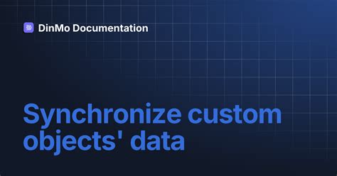 Synchronize Custom Objects Data Dinmo Documentation