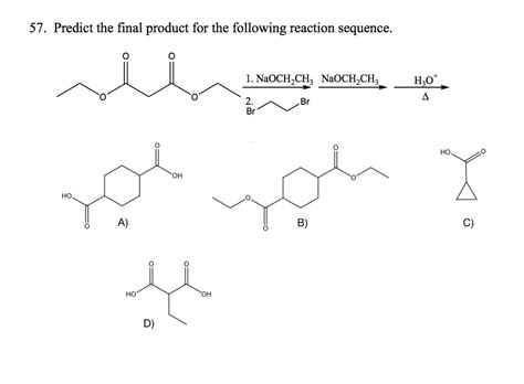 Solved 55 Predict The Product S For The Following Reaction