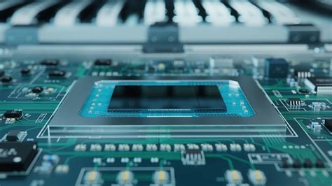 Shot Of Generic Printed Circuit Board With Microchips And Other Components During Production