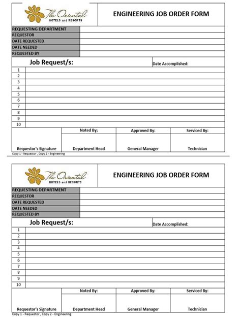 Engg Job Order Form Pdf