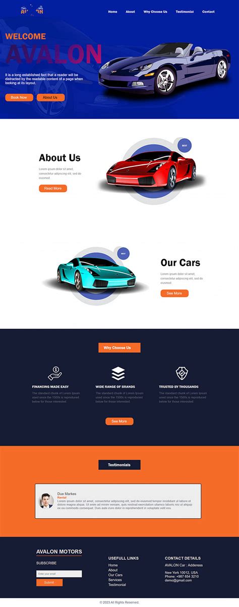 car website design using html css by rahat khan on dribbble
