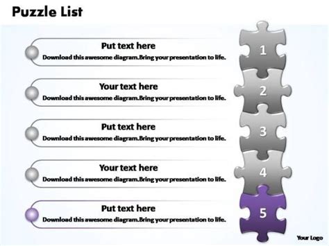 PowerPoint Design Chart Business Puzzle List Ppt Backgrounds