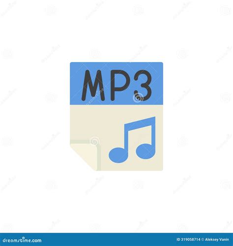 MP3 File Format Flat Icon Stock Vector Illustration Of Sound 319058714