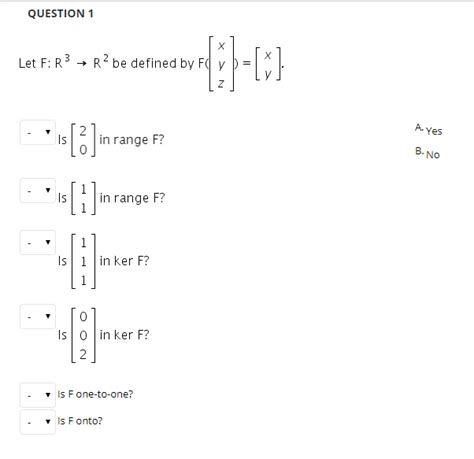 solved question 1 let f r3 r2 be defined by f y a yes
