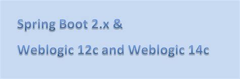 Spring Boot On Weblogic 14c
