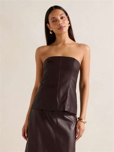 Alessandra Strapless Pu Top