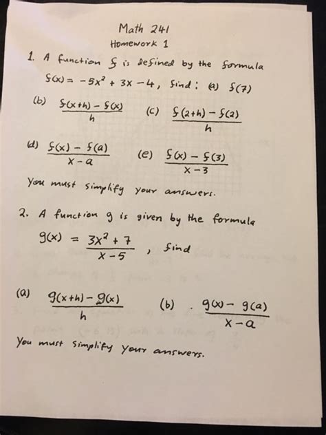 Solved Math Homework A function ù eSined by the Chegg com