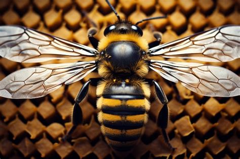 Detailed Shot Of Bee Wings Premium Ai Generated Image