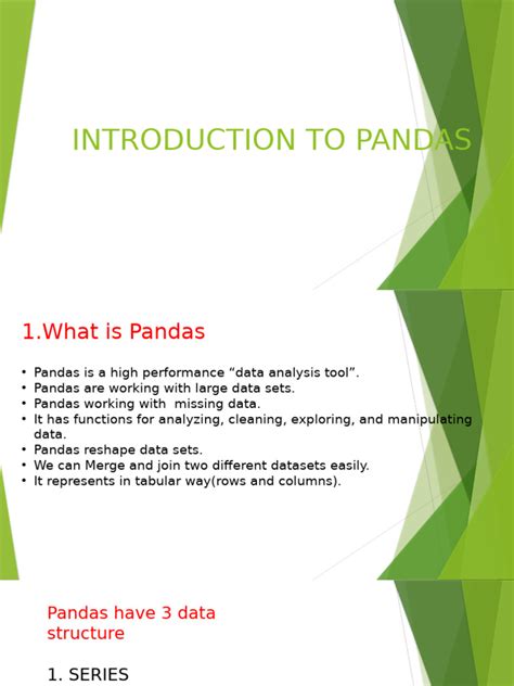 Introduction To Pandas Pdf