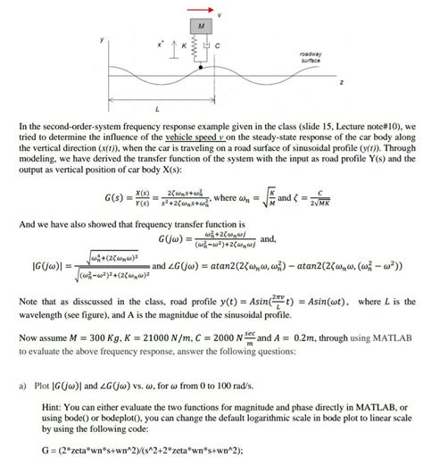 Roadway Surface In The Second Order System Frequency