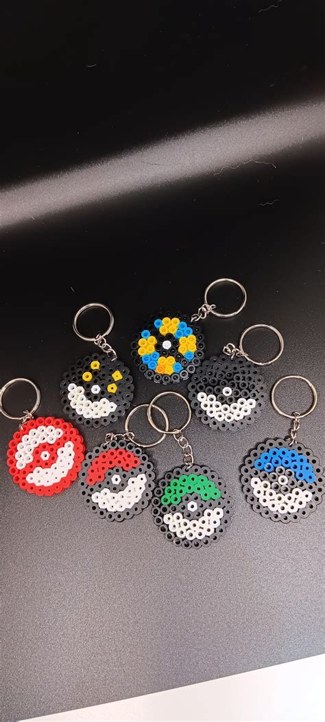 Pokémon Ball Perler Bead Keychain Etsy