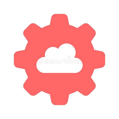 Cloud Inside Gear Showing Icon Of Cloud Setting Cloud Management Stock Vector Illustration Of