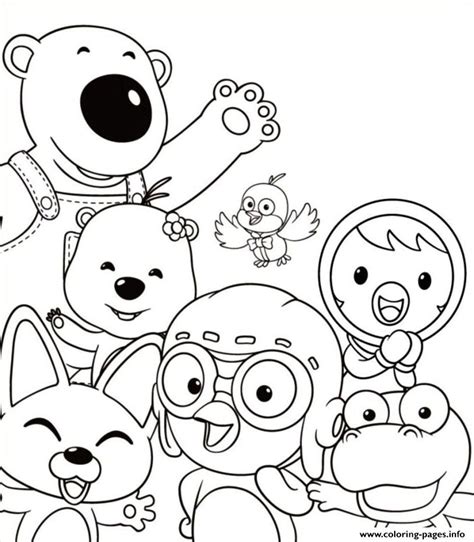 Pororo The Little Penguin Coloring Page Printable Полярный медведь