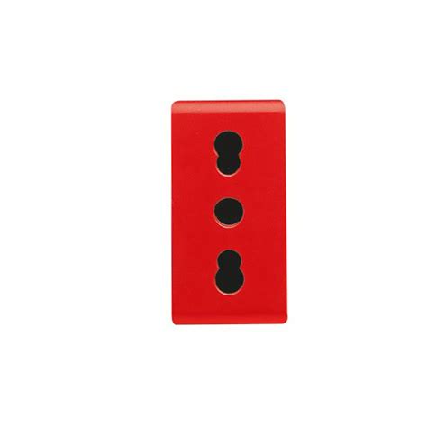 Módulo Tomacorriente 3 En Línea Bivalente Rojo Gc0202 — Fivisa
