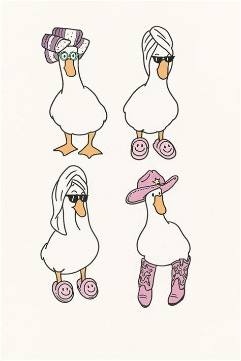 Goosie Drawing Goose And Duck Drawing Ducks In A Row Drawing Goose
