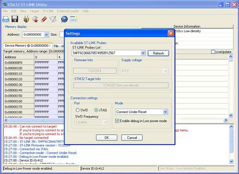 st link v2 programming error stmicroelectronics community