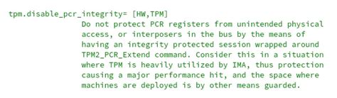 Linux To Allow Disabling Tpm Pcr Integrity Protection Due To