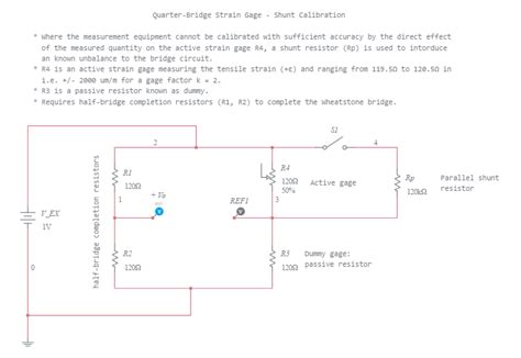 Copy Of Quarter Bridge Strain Gage Shunt Calibration Multisim Live