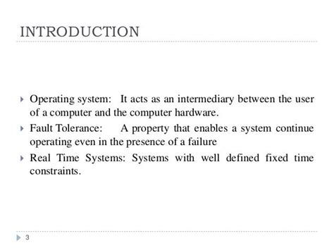 fault tolerance techniques for real time operating system