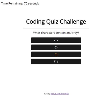 GitHub Rva Mike Code Quiz