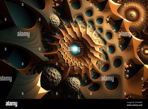 Fractal Volumetric Abstraction Background Neural Network Ai Generated