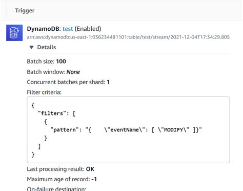 Amazon Web Services Run Dynamodb Trigger For Specific Event Types Stack Overflow
