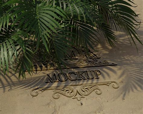 Premium PSD Engraved Text Mockup On Sand Wall